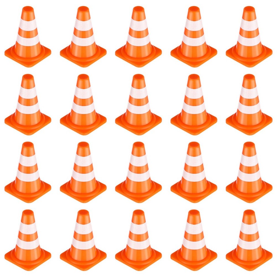 48 Pcs Mini Traffic Cones Kids Orange Cognitive Safety Construction ...