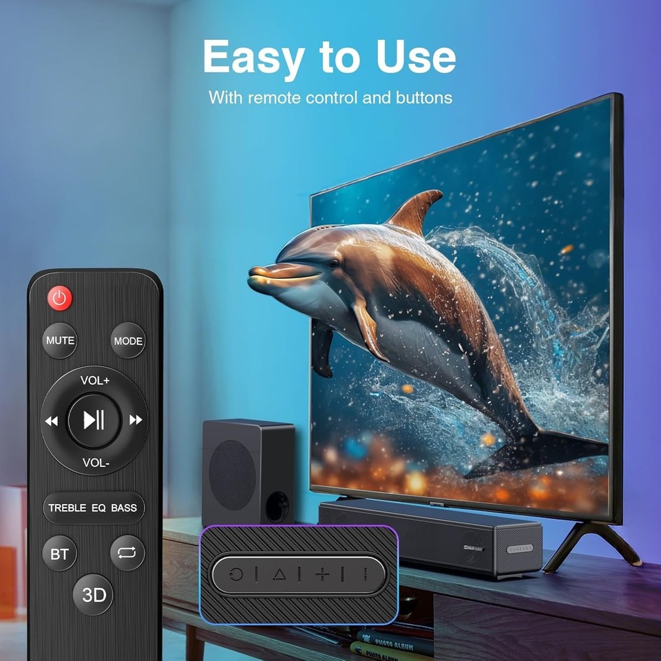 2.1 ch Soundbar with subwoofer, Dolby Digital 100W Sound Bars TV ...