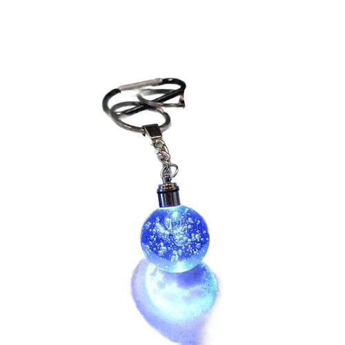 Christmas gift LED Crystal Ball Keychain Light luminous Car Key Bubble ...