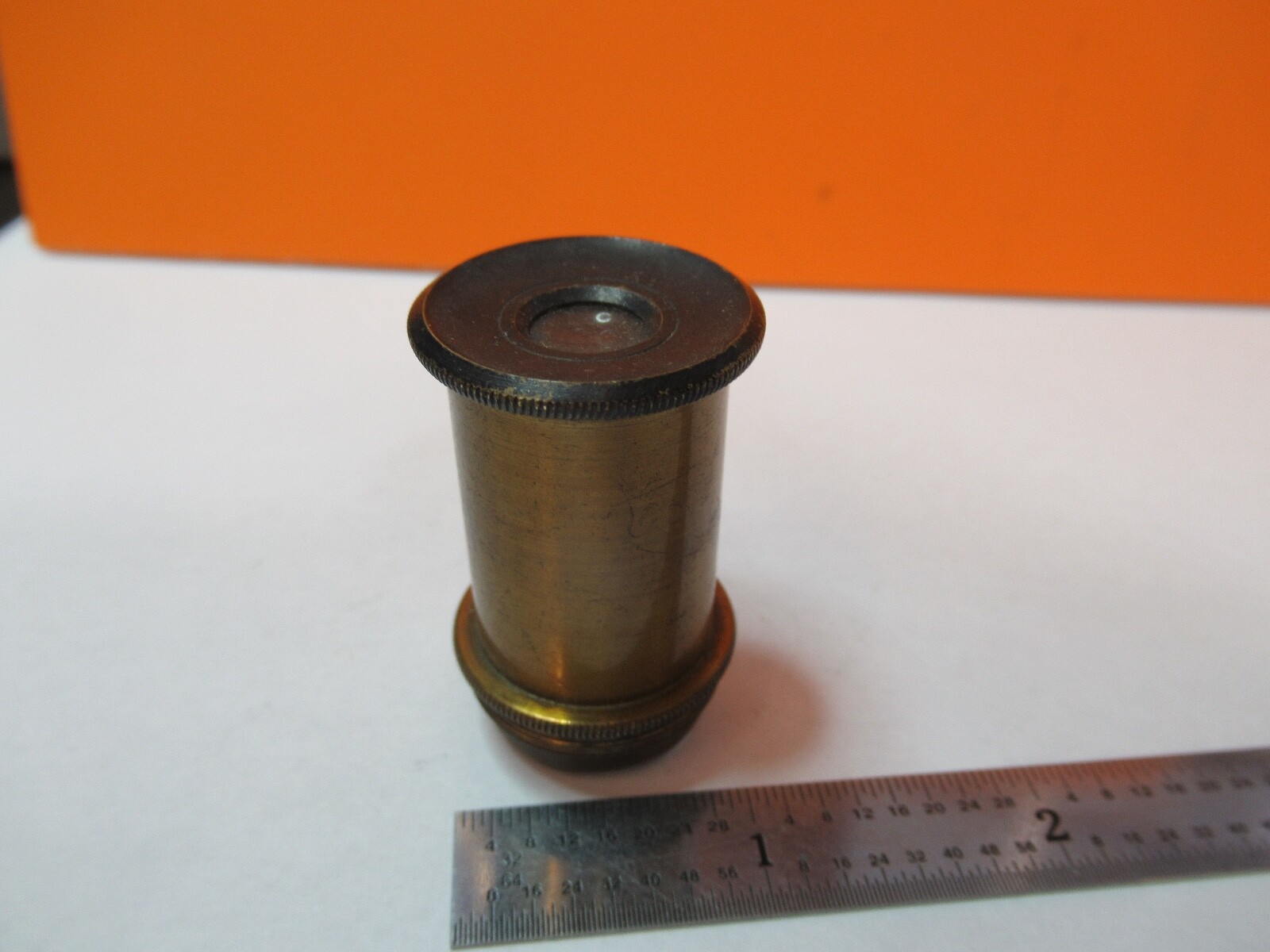ANTIQUE BRASS RARE LENS EYEPIECE OCULAR MICROSCOPE PART AS PICTURED &7B ...