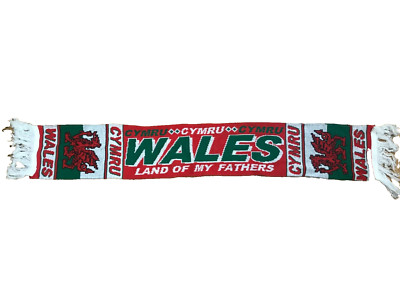 WALES FOOTBALL SCARF BAR SCARF RED/WHITE RUGBY CYMRU SCARF | eBay UK
