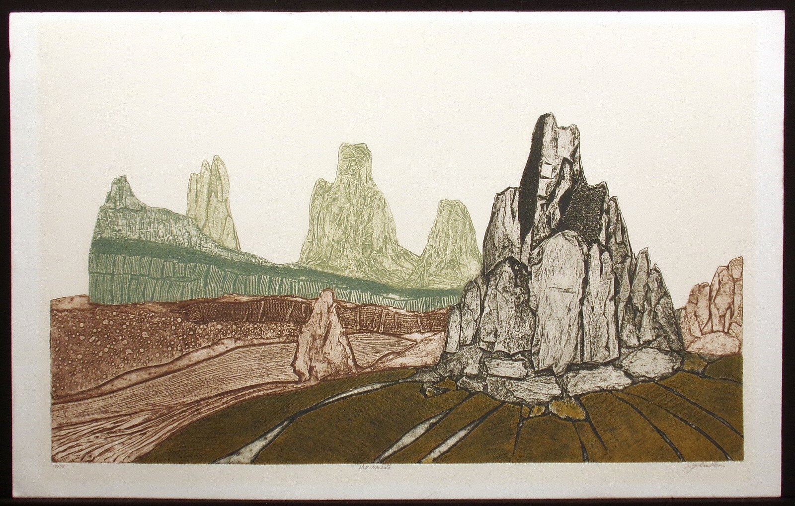 John Ross "Monuments" Hand Signed Collagraph Artwork western art MAKE ...