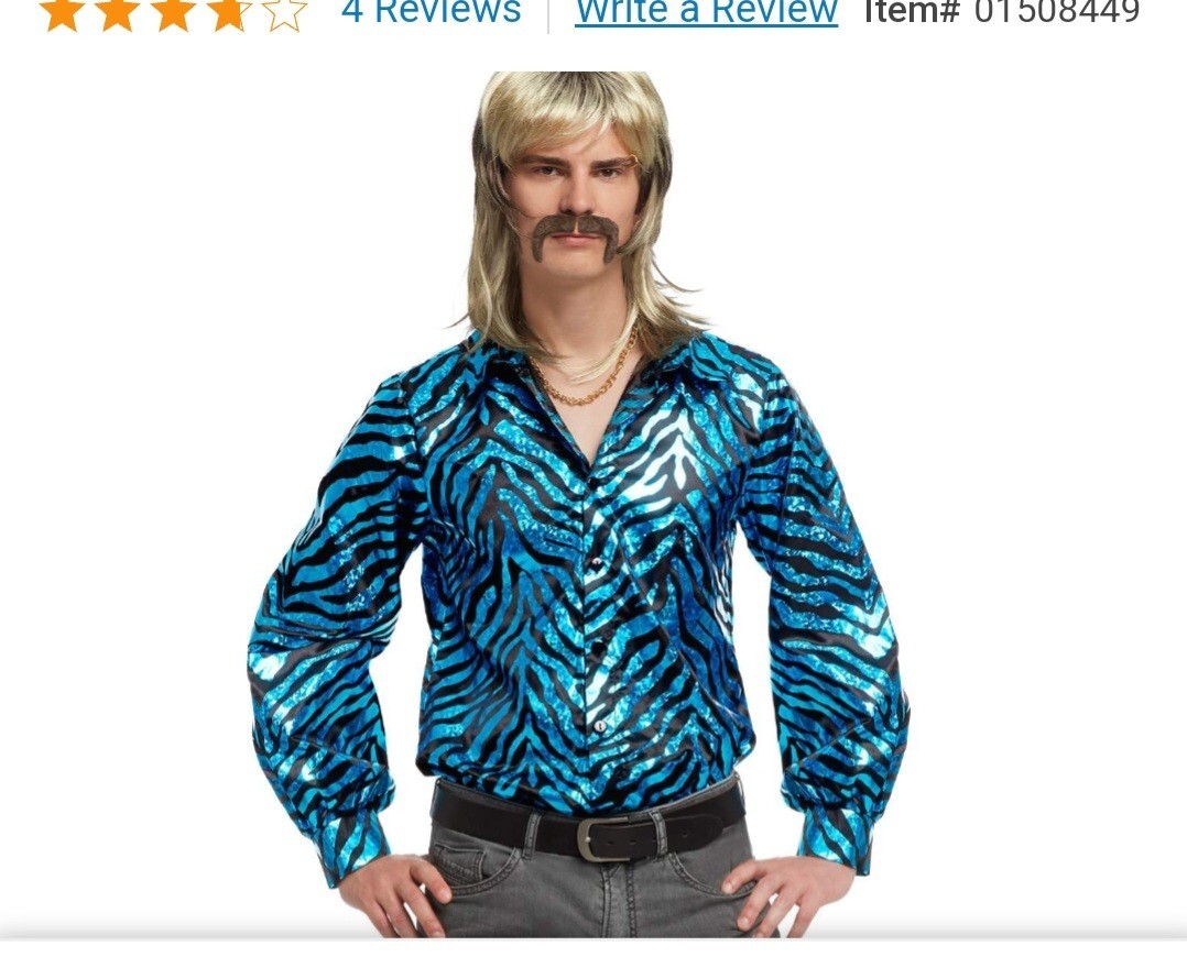 Spirit Halloween Mullet Man Costume Joe Exotic, small… - Gem