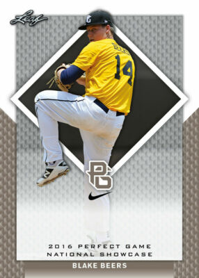 BLAKE BEERS 2016 LEAF "PERFECT GAME" SHOWCASE ALL-AMERICAN ROOKIE CARD ...