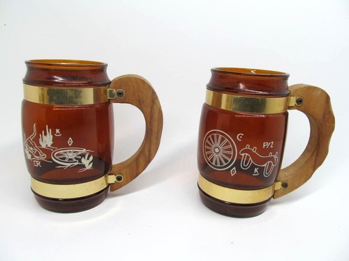 Siesta Ware 2 Piece Western Wagon Wheel Theme Barware Mugs | eBay