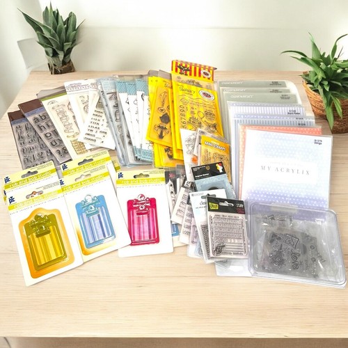 Clear Acrylic Cling Stamp Bundle of 40+ Mixed SETS Unmounted Some Used ...