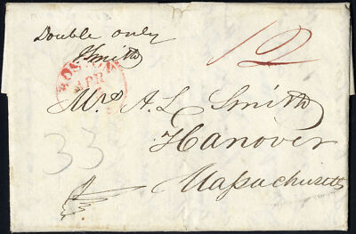 Hannover; "CHARLESTOWN", austaxierter Brief 1833 nach Hanover ...