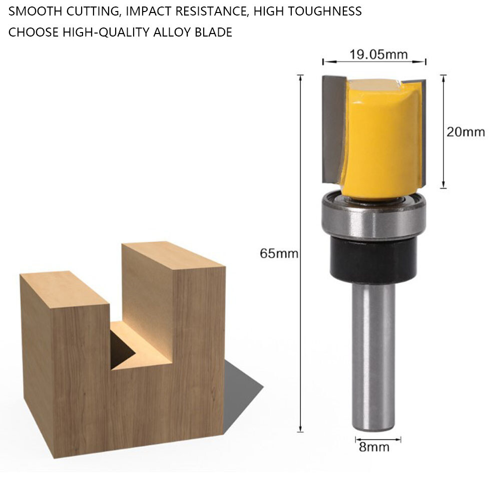 8mm Router Bit Straight Woodworking Milling Cutter Trimming Grooving ...