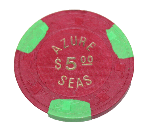 vintage $5 Azure Seas Cruise Ship Casino Chip red with green | eBay