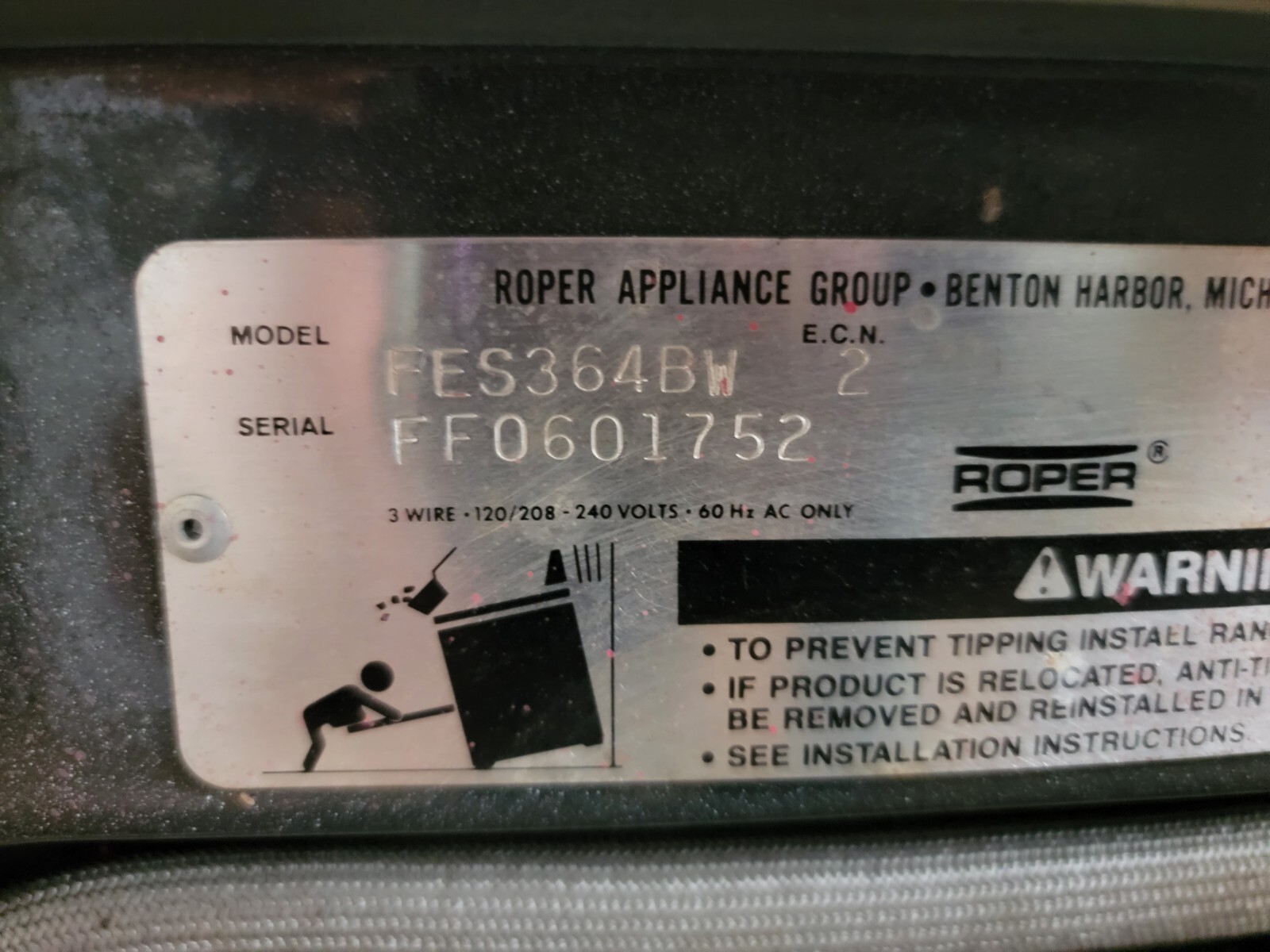 Genuine ROPER Range Oven Surface Element 8" 1700W # 3169544 for sale ...