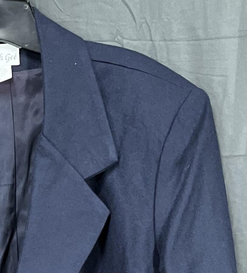 JOSEPH GEE Women's NAVY BLUE WOOL Single Button JACKET SPORT COAT ...