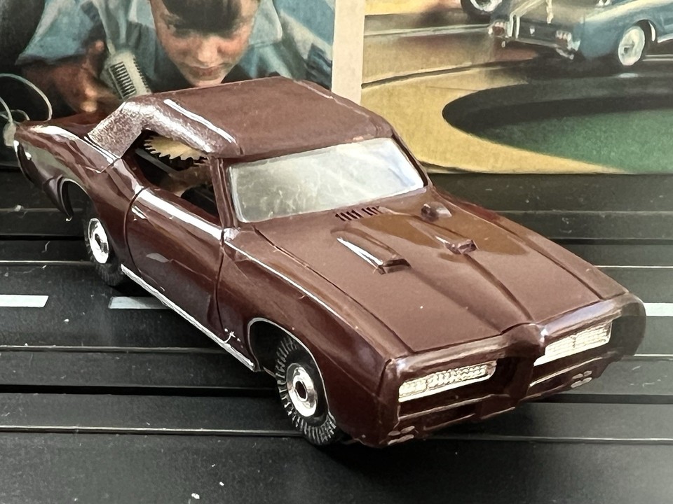 VTG. 69-70 AURORA THUNDER-JET 500 #1411 PONTIC GTO BROWN w/BROWN TOP ...