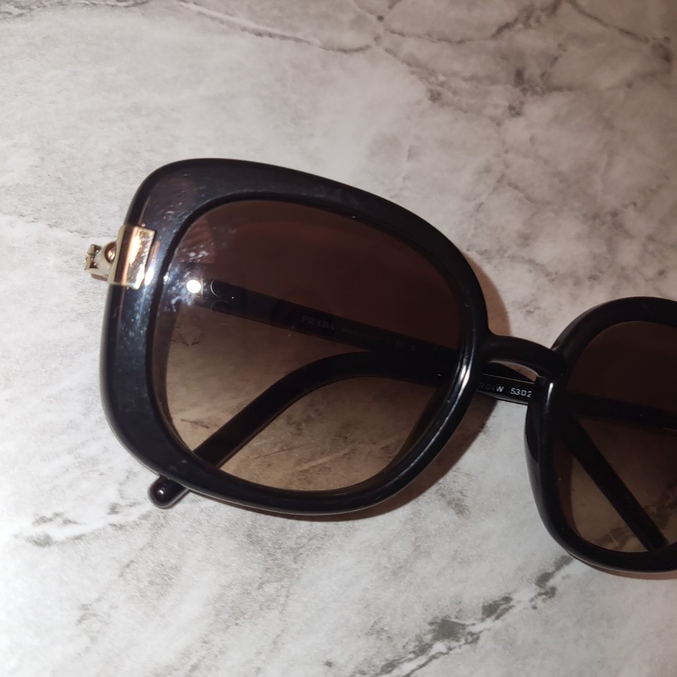 PRADA SPR 04W Women's Sunglasses Brown Gradient Oversized Square Made ...