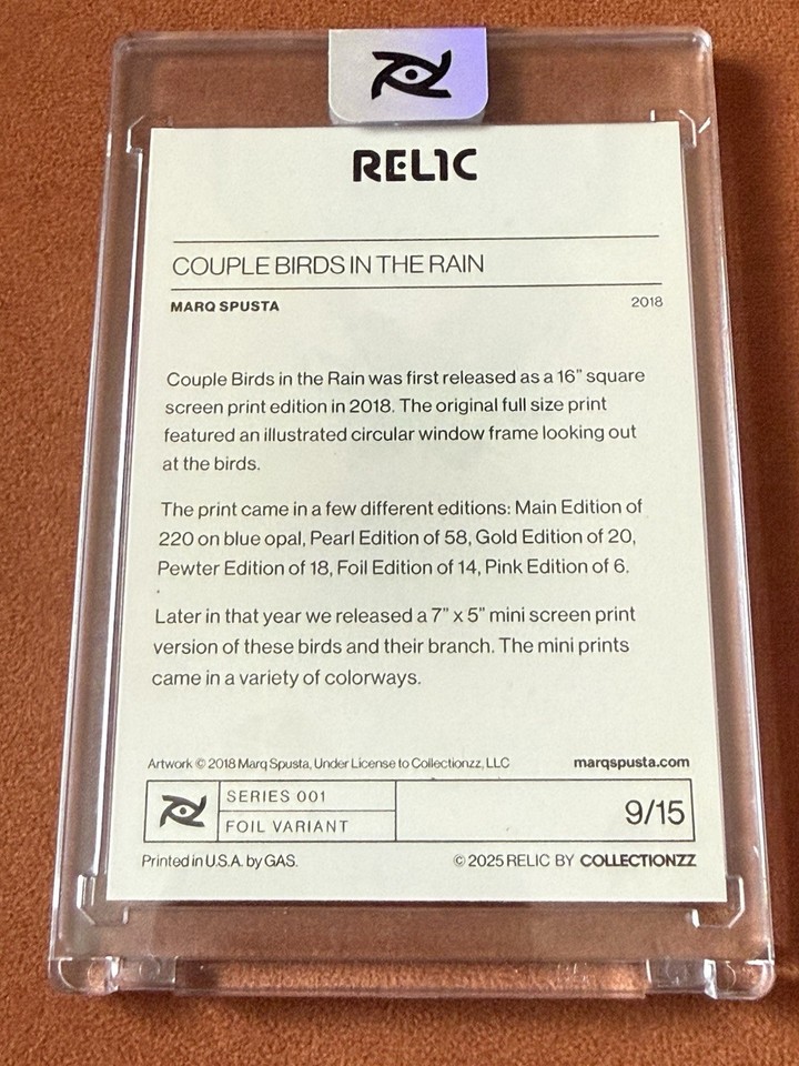 Marq Spusta: Couple of Birds in the Rain Trading Card Foil Collectionzz ...