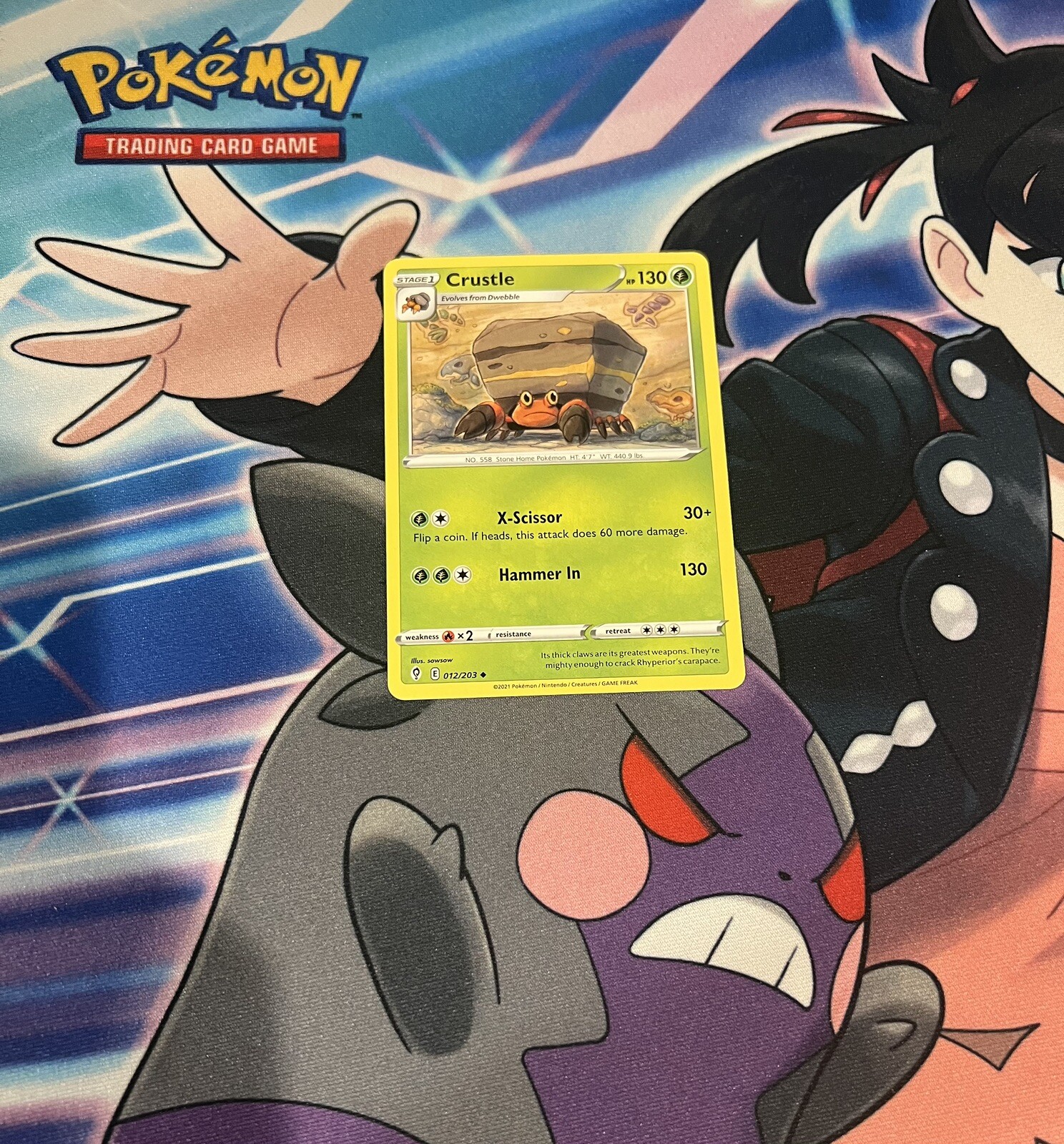 Pokémon TCG Crustle Evolving Skies 012/203 Regular Uncommon Card Near ...