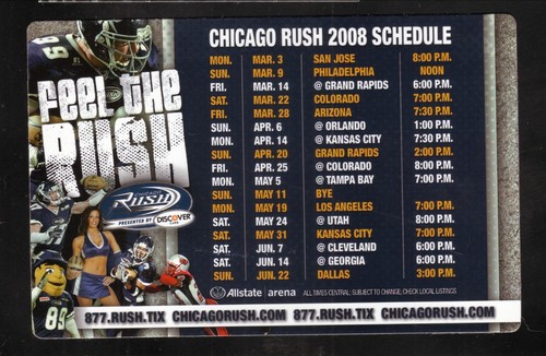Chicago Rush--2008 Magnet Schedule--AFL | eBay