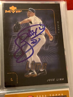 JOSE LIMA AUTOGRAPHED SIGNED 2002 UPPER DECK MVP CARD DETROIT TIGERS ...