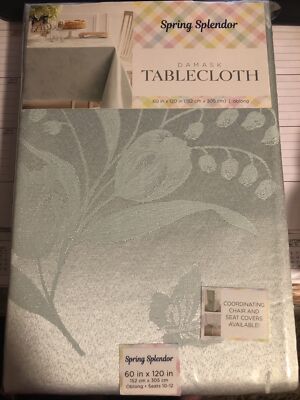 New Spring Splendor floral Tablecloth in mint green Oblong 60" x 120 ...