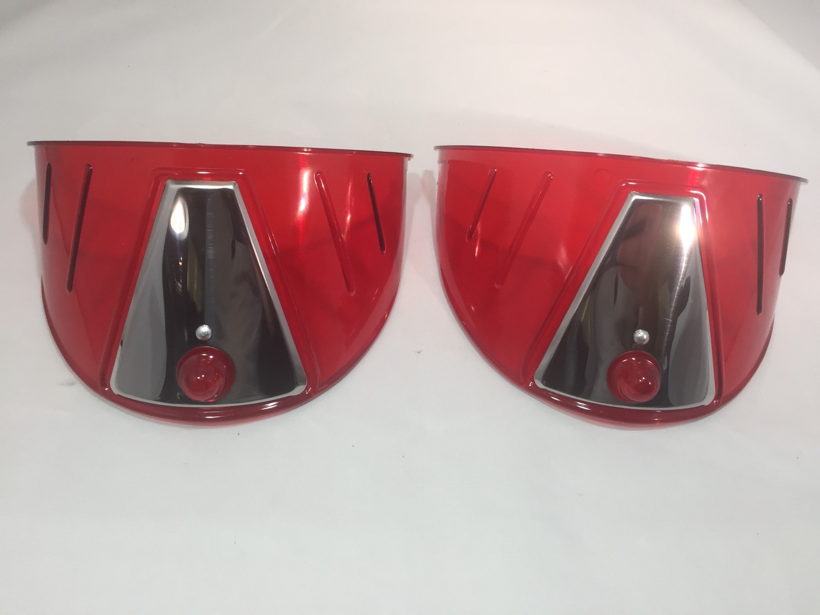Pair Red Headlight Visors (Plastic, fits 7'' Headlamps) | eBay