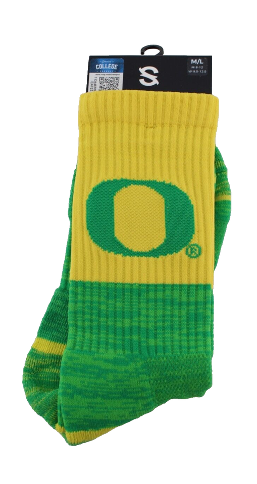 New STRIDELINE Size M 8-12 Oregon Ducks Green/Yellow Men's Crew Sock ...