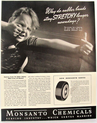 Vtg 1940 Monsanto Chemicals Rubber Bands Stay Stretchy Longer Slingshot ...