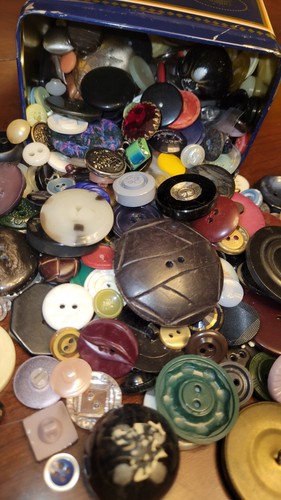 Large Lot Vintage Buttons Tin Metal Glass | eBay