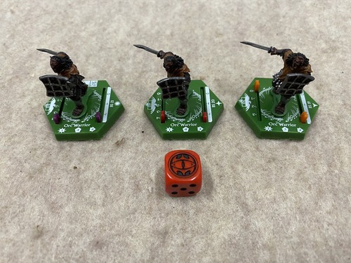 Lord of the Rings LOTR Combat Hex Orc Warriors X3 BS + Dice | eBay