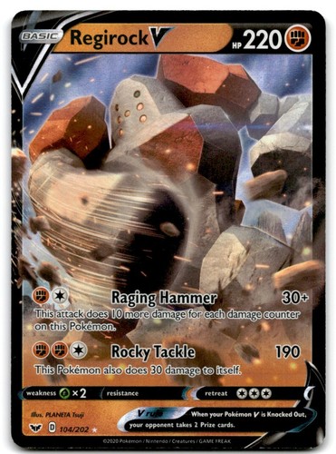 2020 Sword & Shield Regirock V Basic/Rare Holo V #104 | eBay