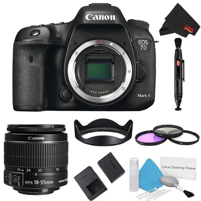 Canon EOS 7D Mark II DSLR Camera Body Only 3 Piece Filter Bundle w/ 18 ...
