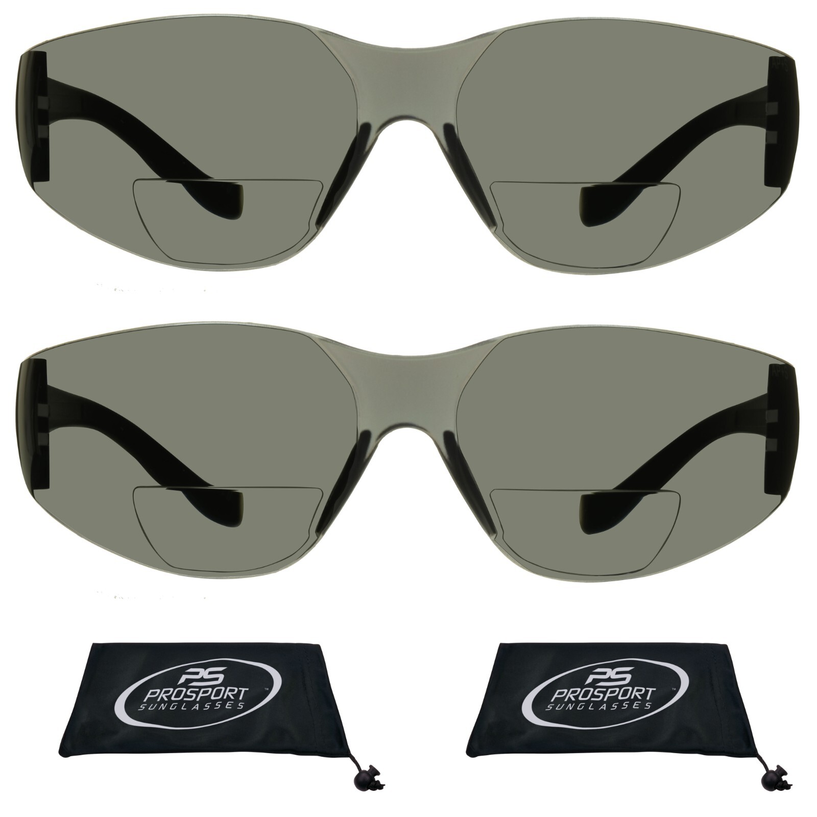 2 PAIRS Z87 Safety BIFOCAL Sunglass READERS Glasses Sport Wrap Work ...