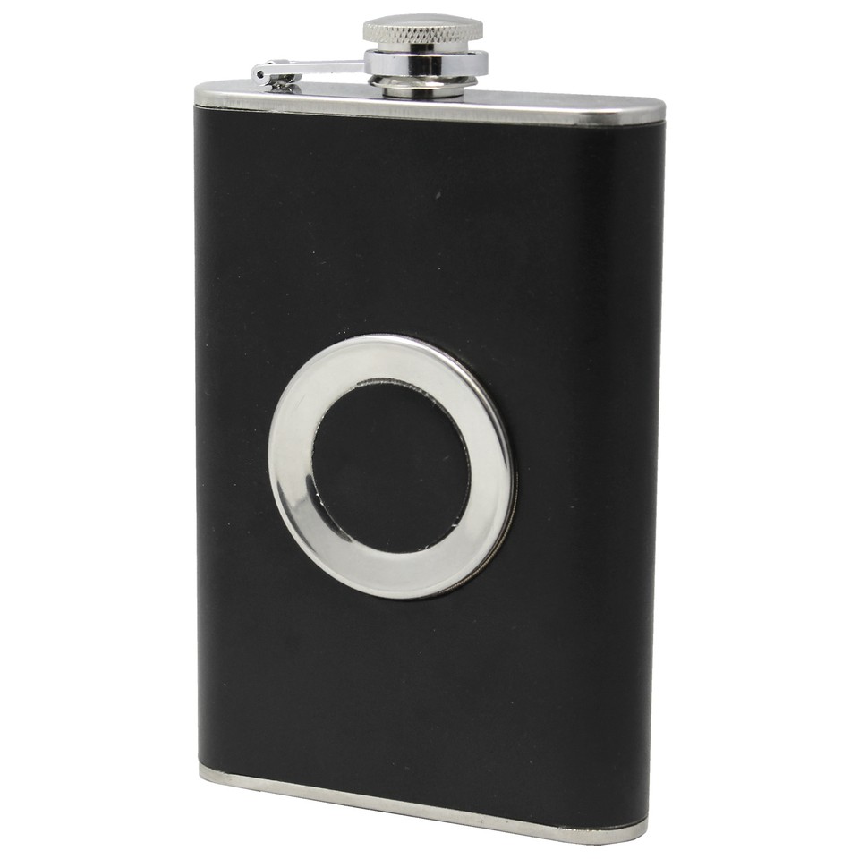 Stainless Steel Leather Portable Flagon Liquor Hip Flask Hip Flask 8 oz ...