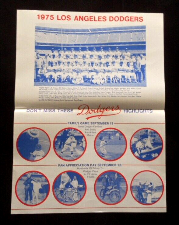 orig./MINTY!!! 1975 Los Angeles Dodgers *Poster Night* LOT X 18 ...
