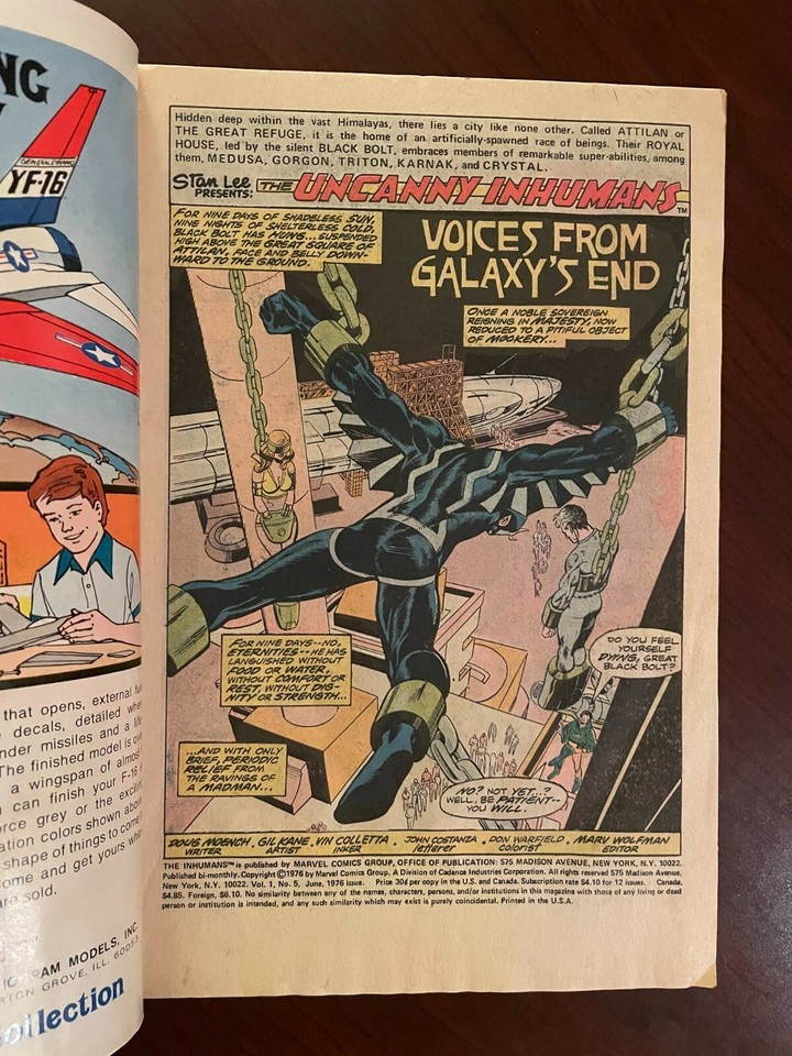 Inhumans #5 (Marvel Comics 1976) Bronze Age Gil Kane Black Bolt 5.0 VG ...