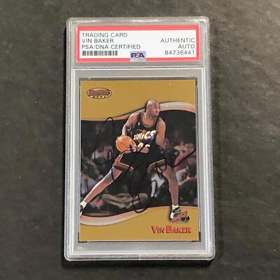 1999-00 Bowman Best #52 Vin Baker Signed Card PSA/DNA Slabbed Bucks | eBay