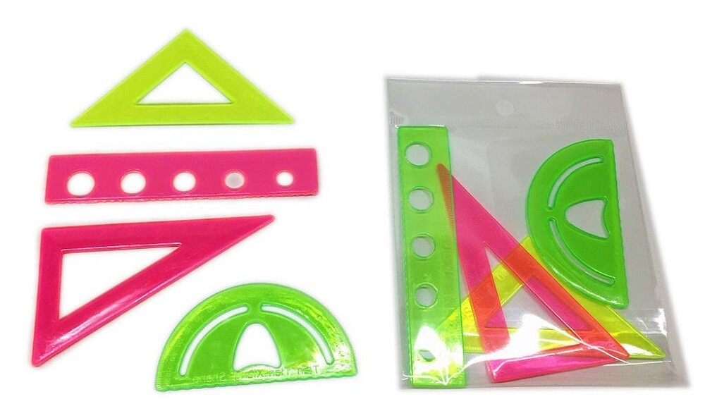 50 x 4er Set mini Lineal Schule malen schreiben Kreativität messen ...