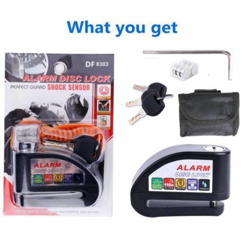 Motorcycle anti theft 110db alarm brake rotor disc lock scooter ...