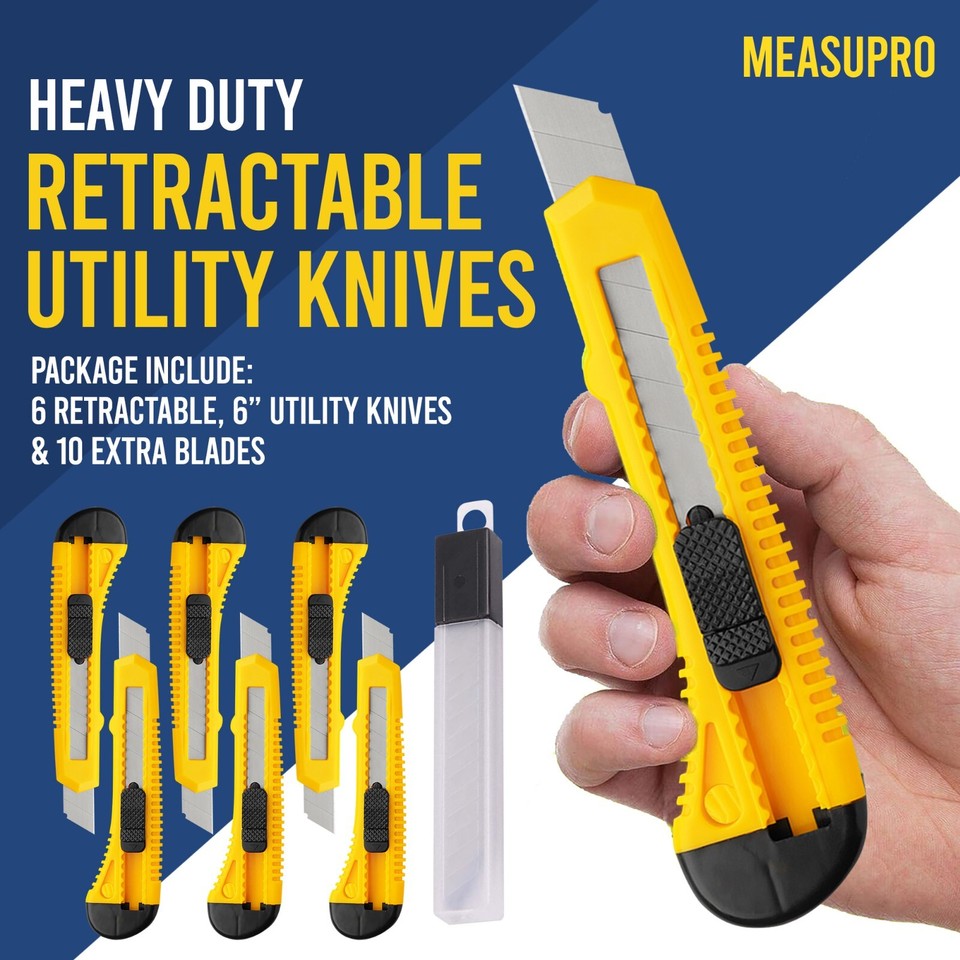 Razor Retractable Utility Knife Box cutter Set -16 pack 18mm Carbon ...