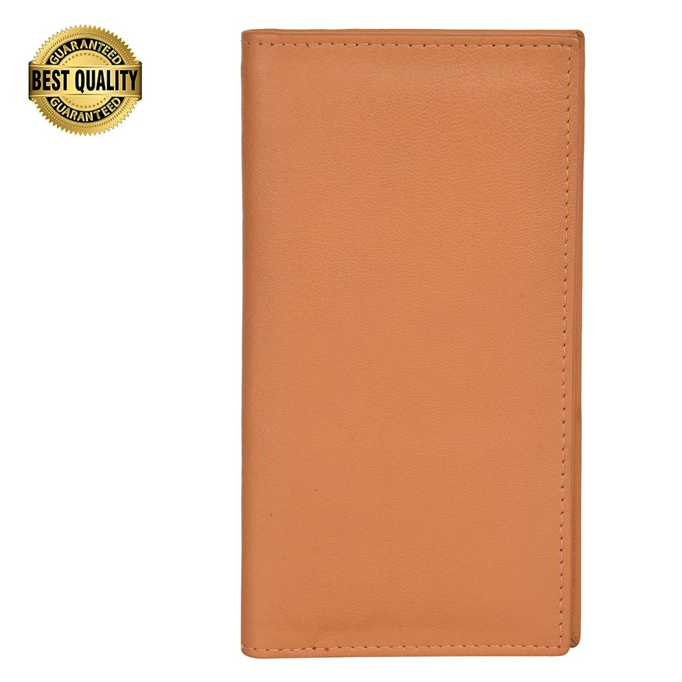 Leatherboss Genuine Leather Hand Crafted Checkbook Cover Top tear n ...