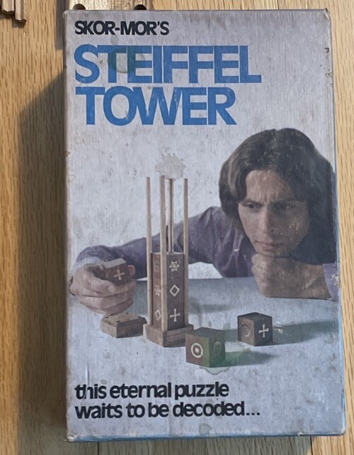 1970s Skor-Mor's Steiffel Tower Wood Puzzle Game - Brain Teaser, Logic ...