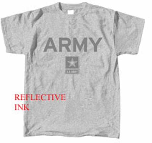 U.S. Army Strong Block Reflective Ink Adult GRAY T-shirt tapta | eBay