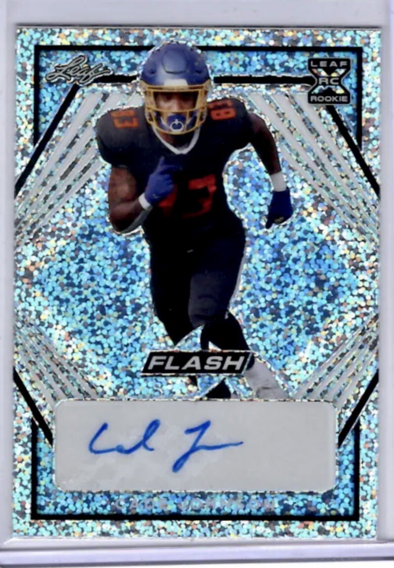 2021 LEAF FLASH PLATINUM BLUE CADE JOHNSON NFL ROOKIE RC AUTO #10/35 | eBay