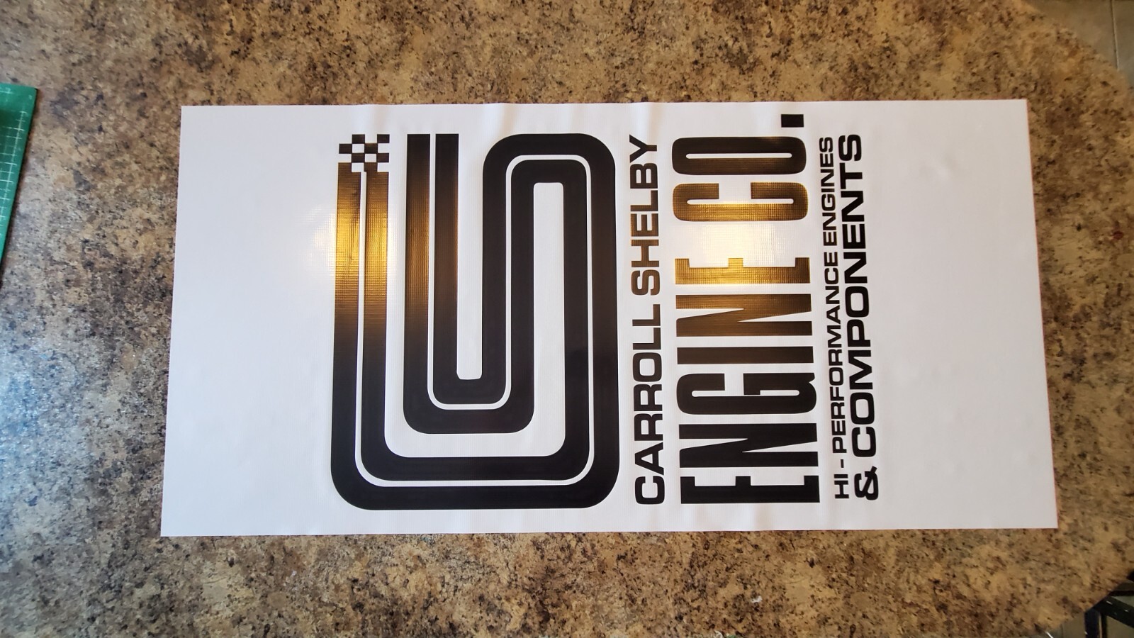 Big Vinyl Banner Carroll Shelby Engine Co. sign poster racing 4'x2' | eBay