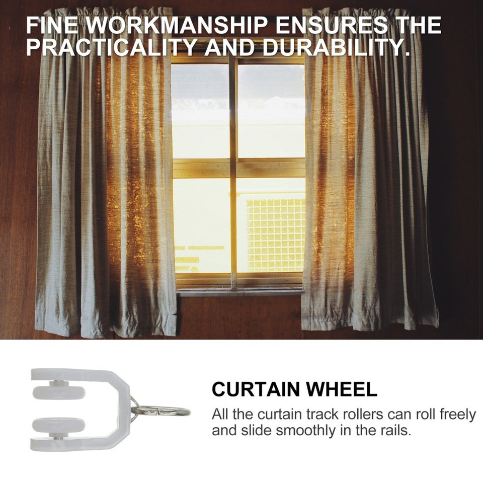 20 Pcs Track Installation Ceiling Roller Curtain Rollers Pulley Inserts ...