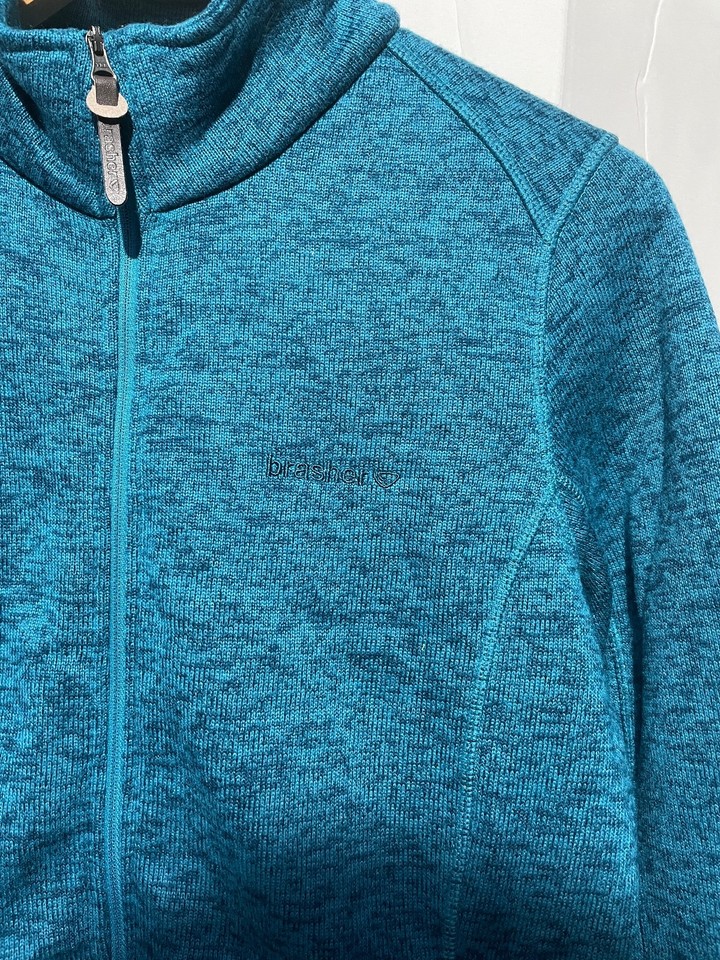 Brasher Women’s Full Zip Fleece Jacket Walking Blue High Collar UK 12 # ...