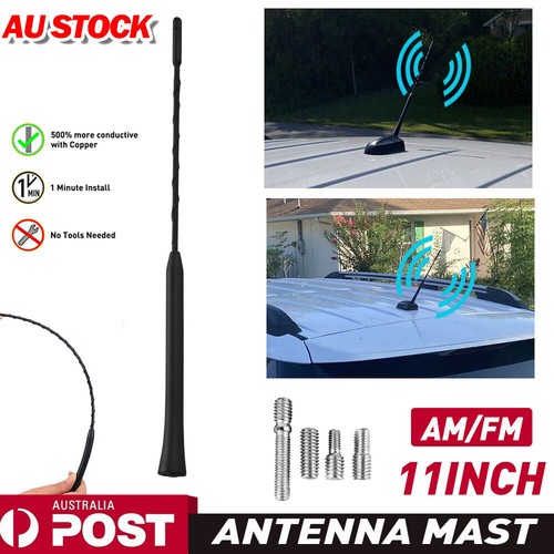 11" Antenna Whip Mast Roof Radio Car FM/AM Booster Signal Fits Aerial ...
