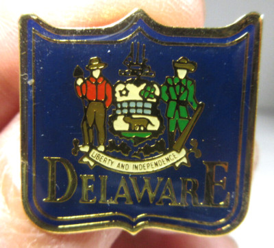 vintage state Delaware great seal coat of arms souvenir lapel pin | eBay