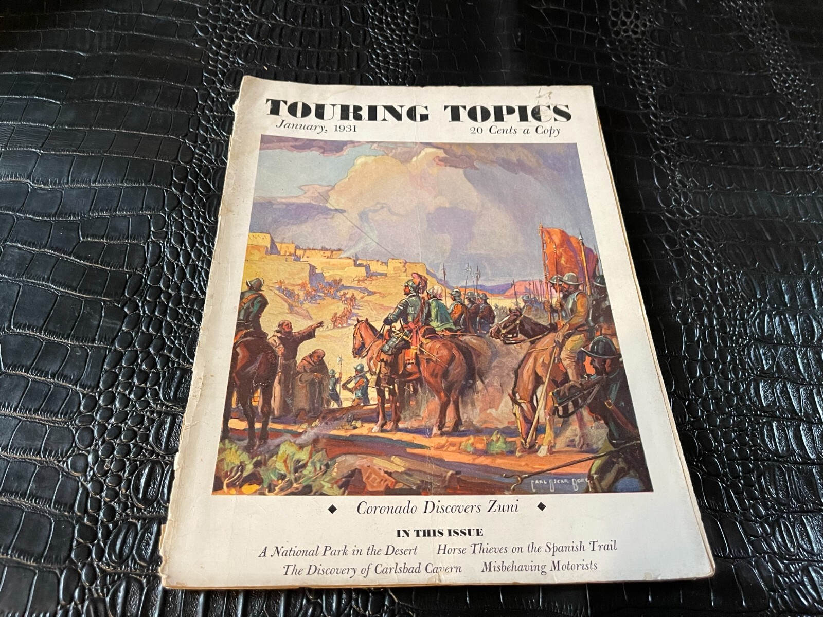 JANUARY 1931 TOURING TOPICS travel car magazine GREAT COVER ART | eBay