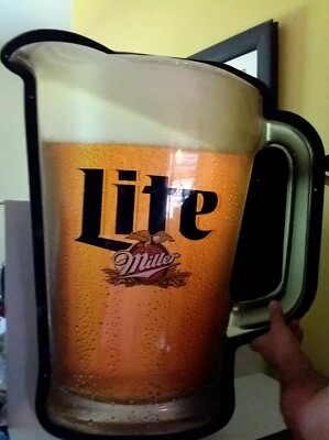 1996 MILLER LITE BEER PITCHER SIGN - 33" x 25" - MAN CAVE PUB/BAR | eBay