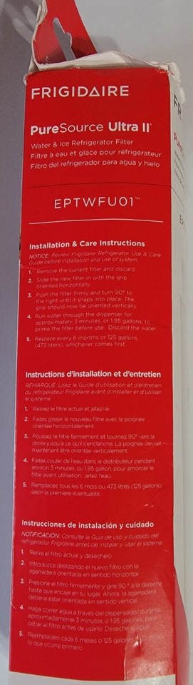 1 Pack Frigidaire EPTWFU01 Pure Source Ultra II Refrigerator Water ...