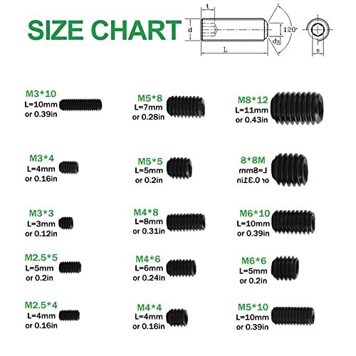 Set Screws - FOLIV 300Pcs Hex Allen Head Socket Set Screw Assortment ...
